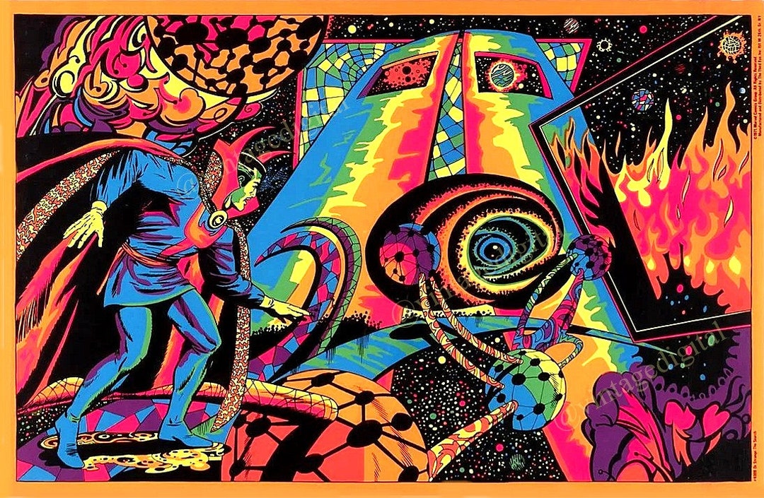 Vintage 1970s Dr. Strange Blacklight Poster: the Search Replica ...