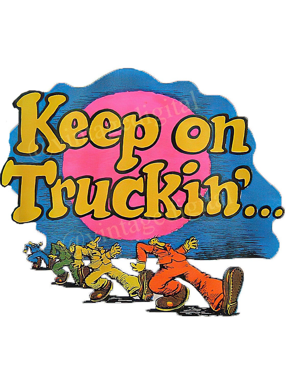 Vintage 1970s Keep on Truckin' Iron-on T-shirt Transfer Digital ...