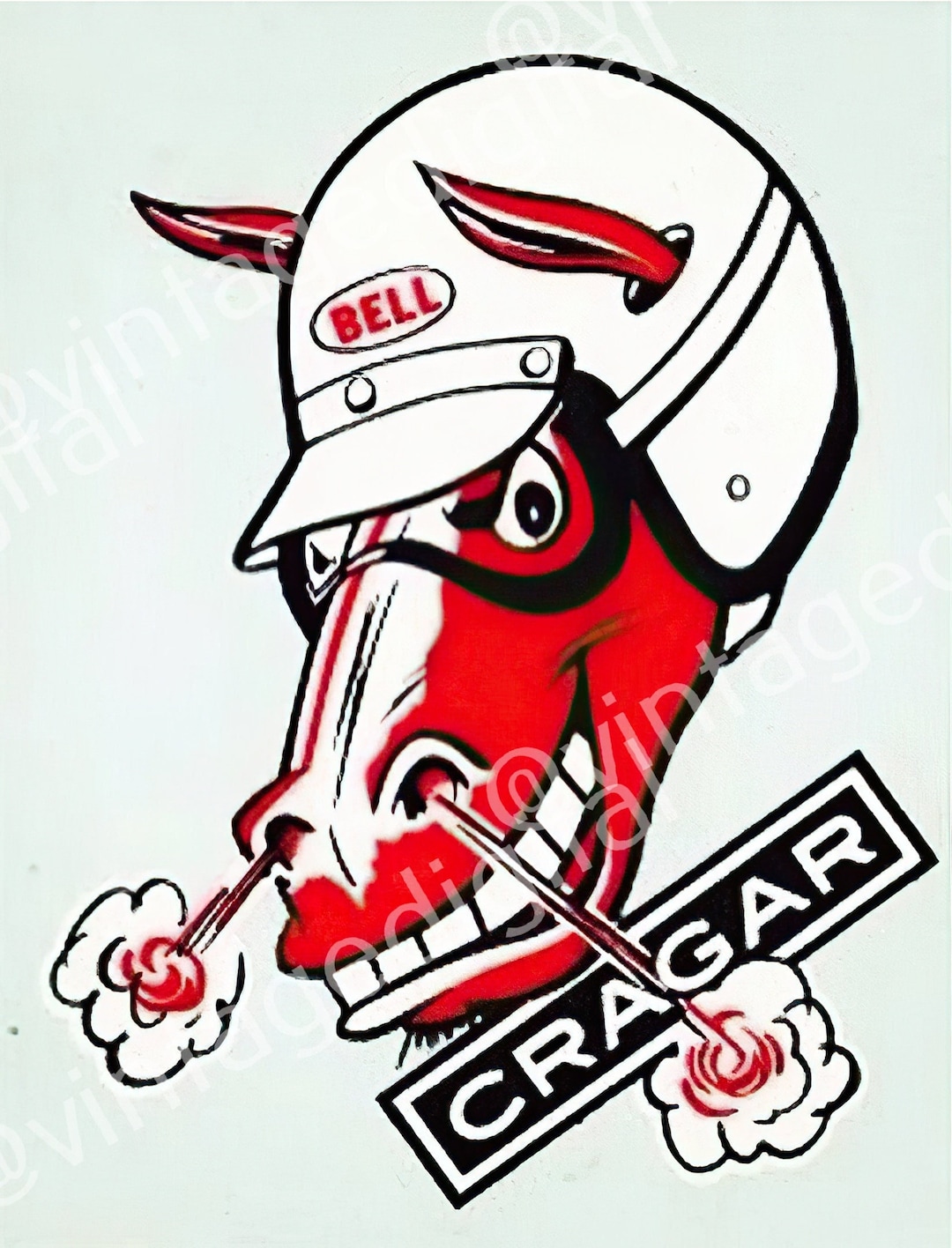 Vintage 1960s Cragar Bell Helmet Decal Logo Digital Download Printable ...