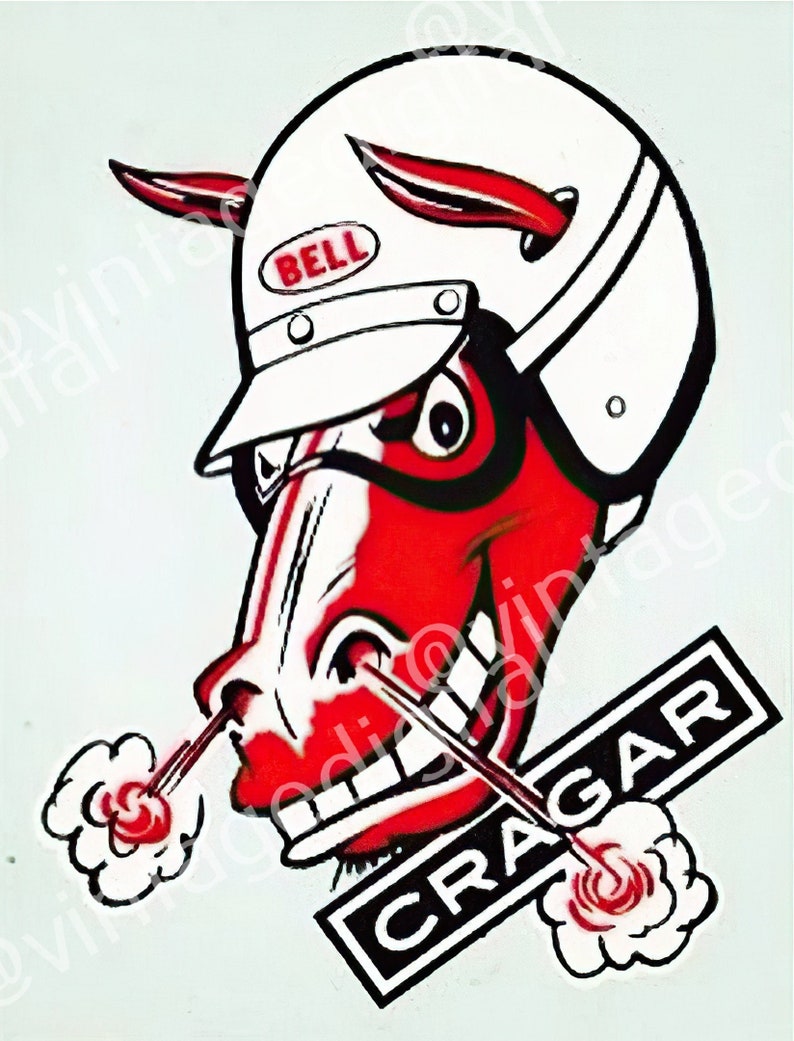 Vintage 1960s Cragar Bell Helmet Decal Logo – Digital Download - Etsy