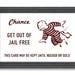 Vintage 1960s Monopoly Game Chance Get Out of Jail Free Card With Blank ...
