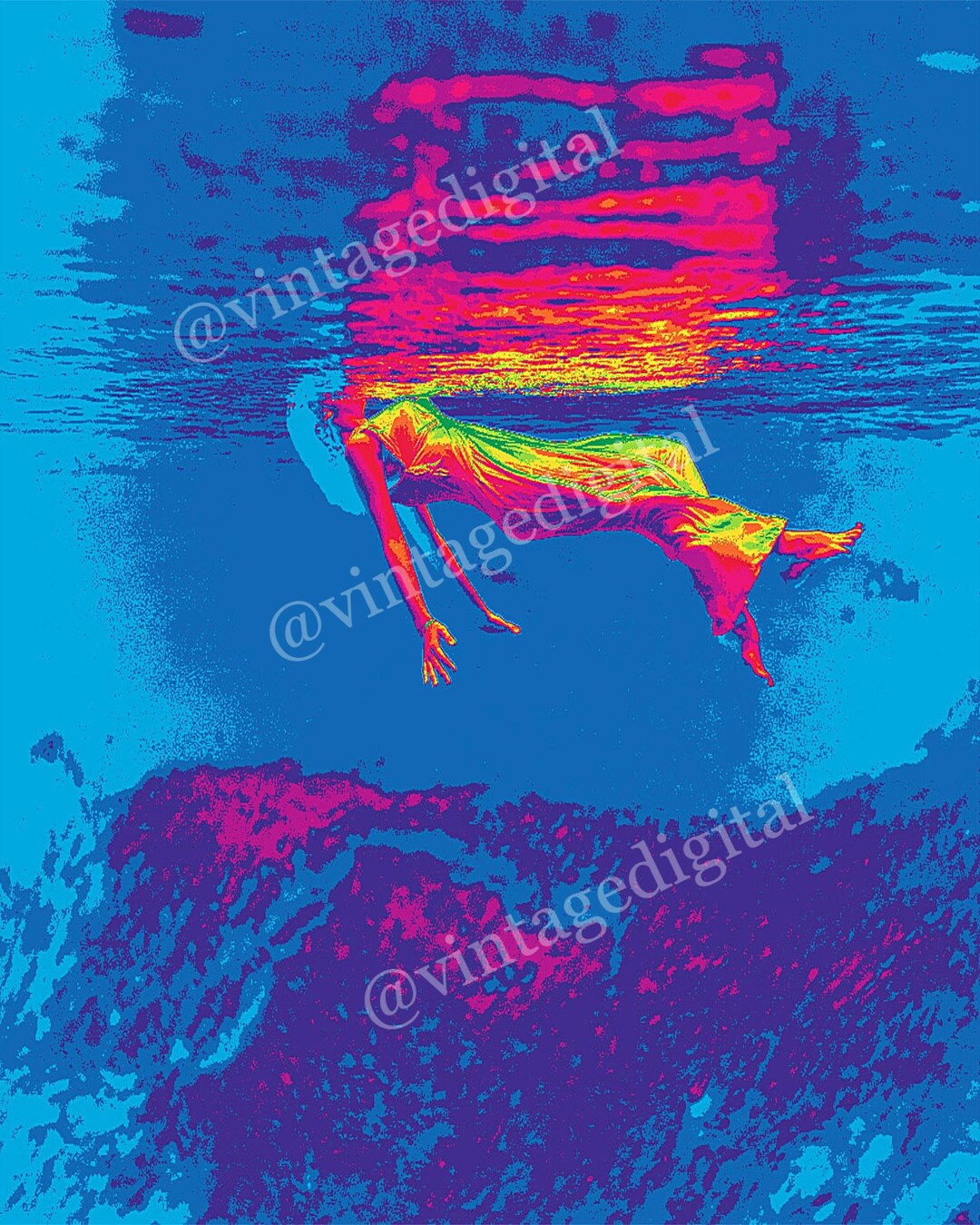 1947 Floating Woman Solar Psychedelic Frameable Art DIGITAL Download ...
