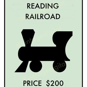 Set of 4 Vintage 1960s Monopoly Game Replica Railroad Cards - Digital ...