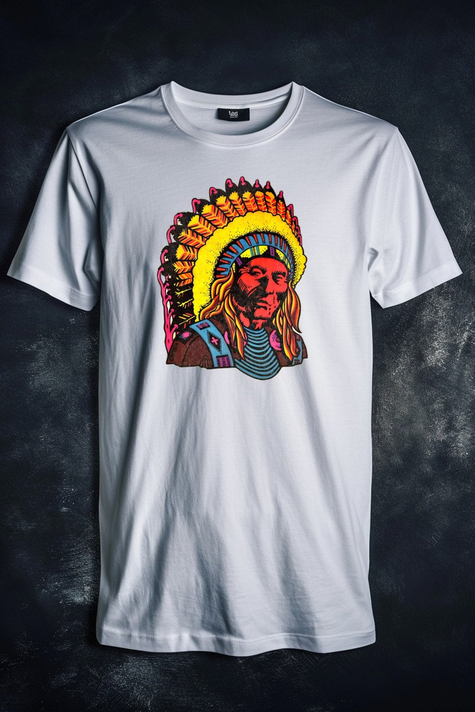 Vintage 1970s Native American Chief Iron-on T-shirt Transfer Digital ...