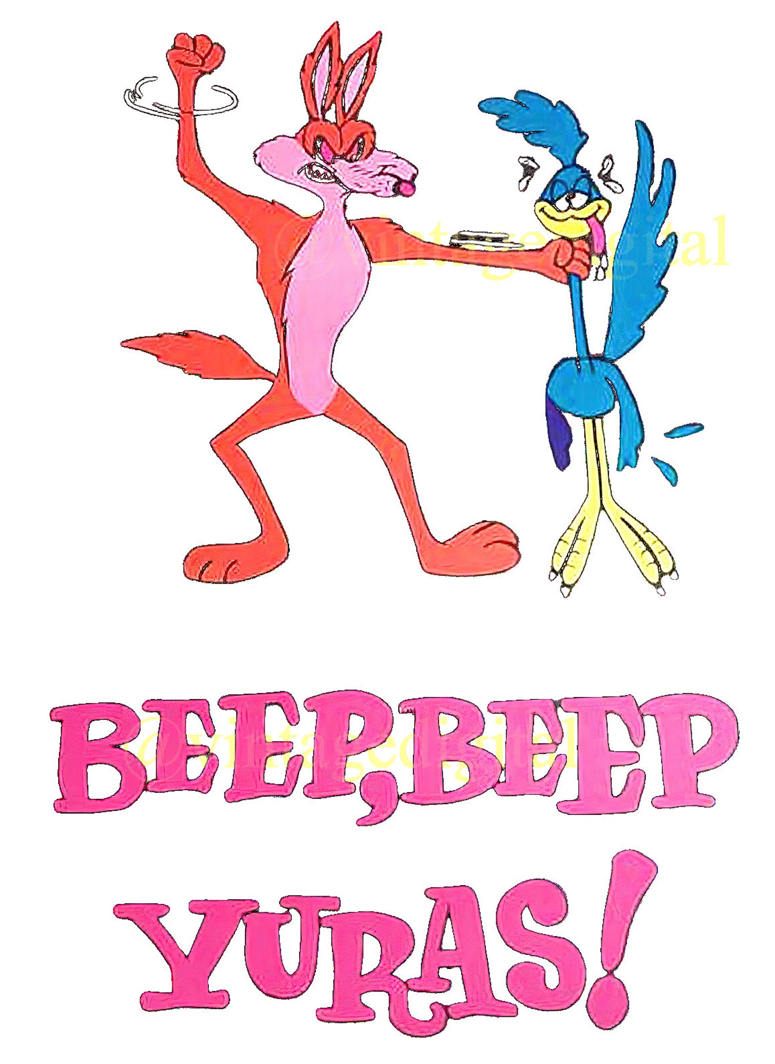 Vintage 1970 Beep, Beep Yuras Blacklight Poster Replica Digital Download Printable Art - Instant ...