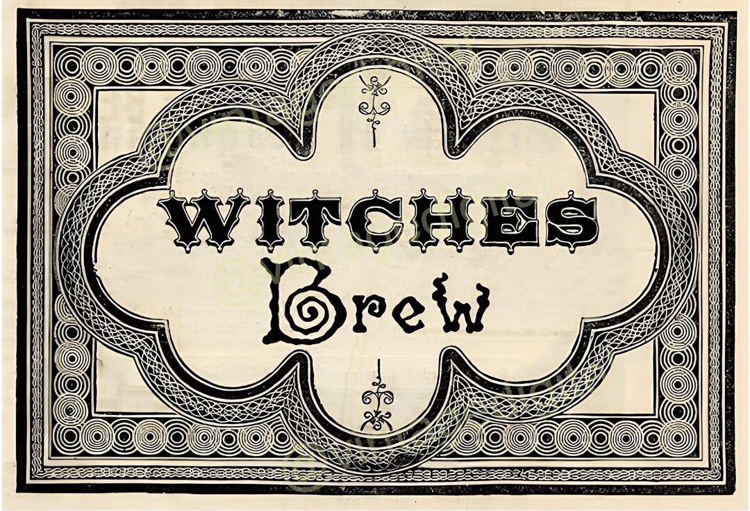 Vintage Witches Brew Label - DIGITAL Download Printable Image, Ephemera ...