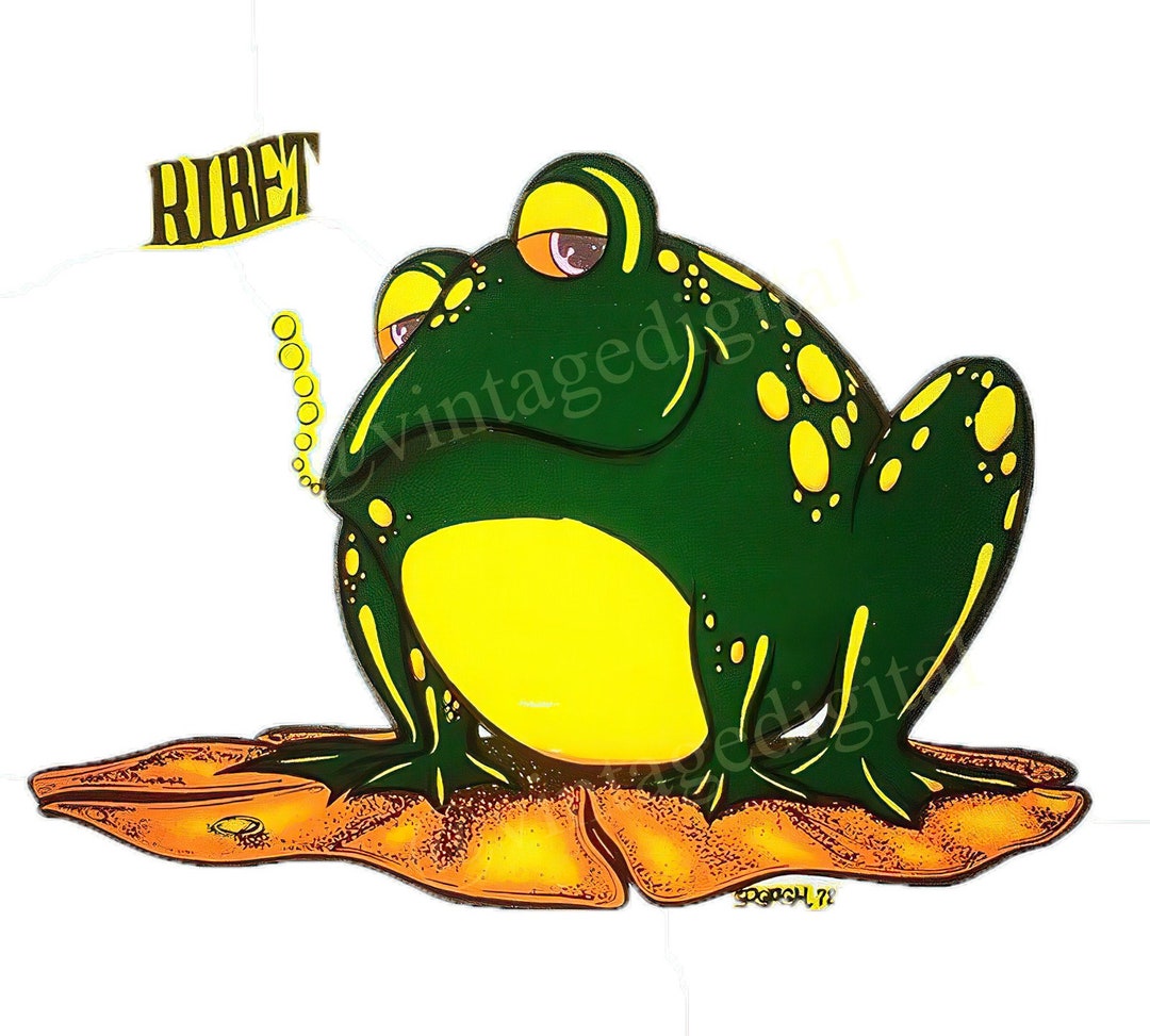 Vintage 1970s Ribet Frog Iron-on T-shirt Transfer Digital Download ...