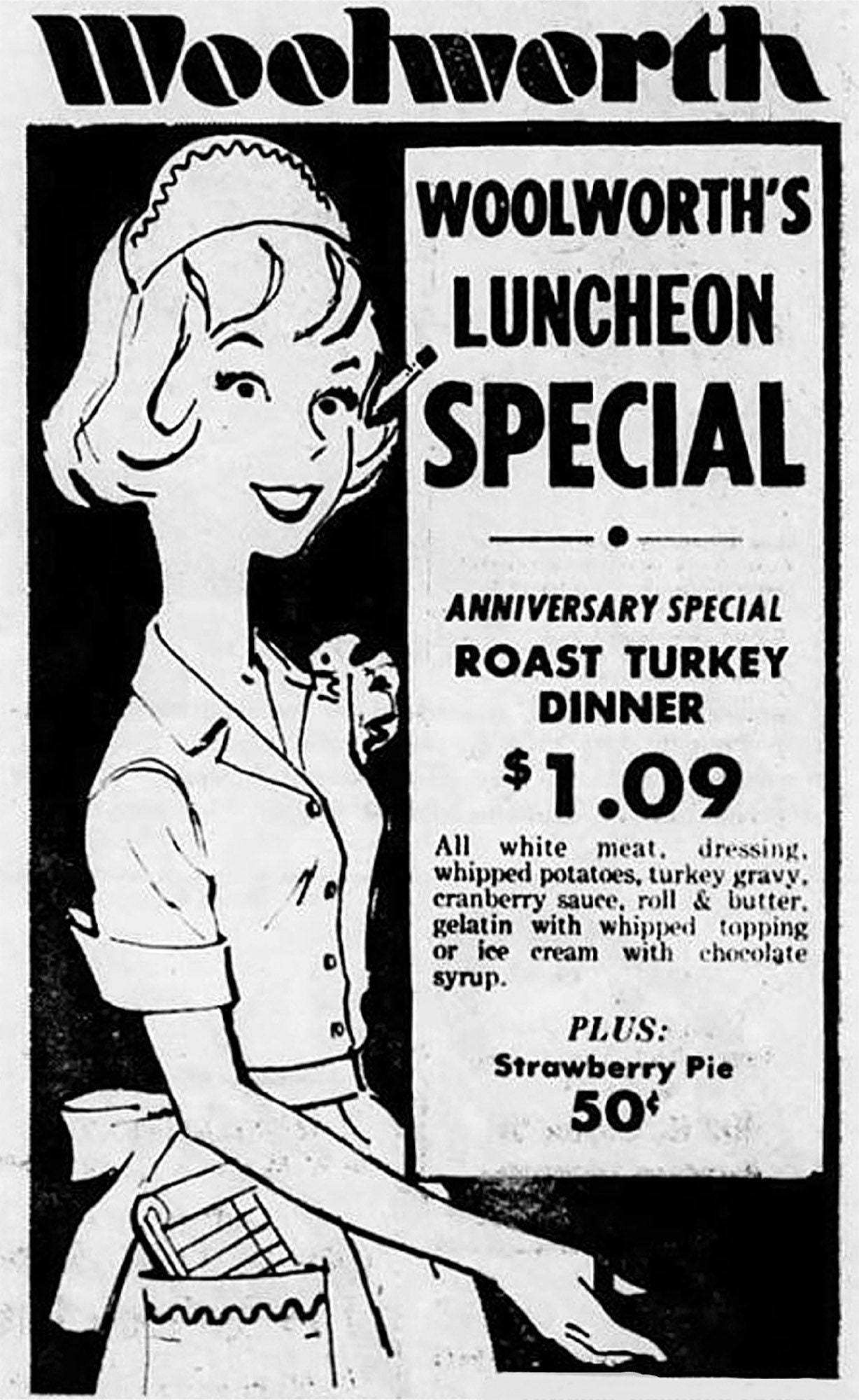 Vintage 1960s Woolworth's Luncheon Menu Frameable Art Digital Download ...