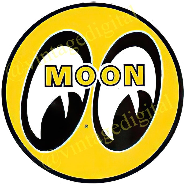 Vintage 1970s Moon Auto Racing Logo – Replica Iron-on Transfer Digital ...