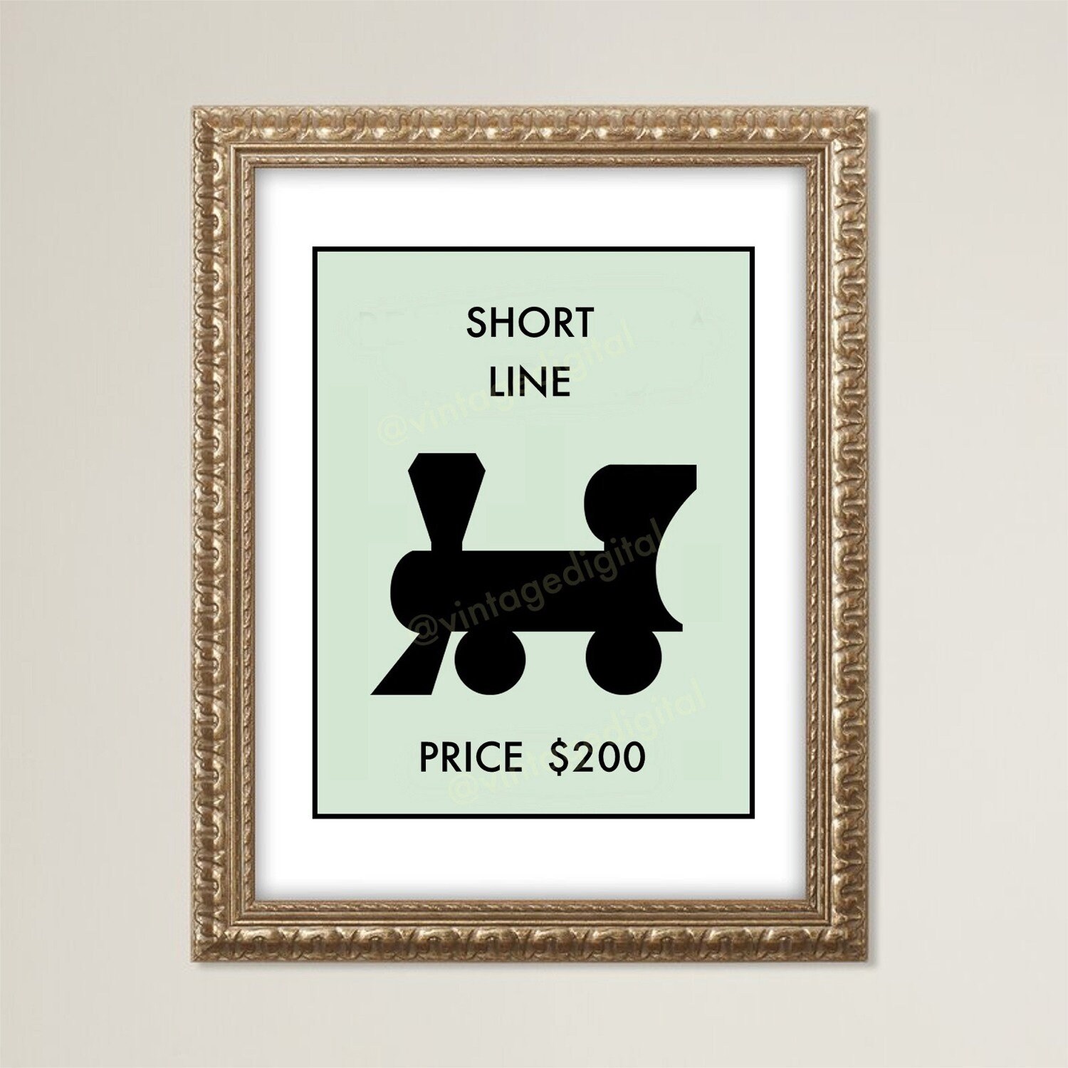 Set of 4 Vintage 1960s Monopoly Game Replica Railroad Cards - Digital ...