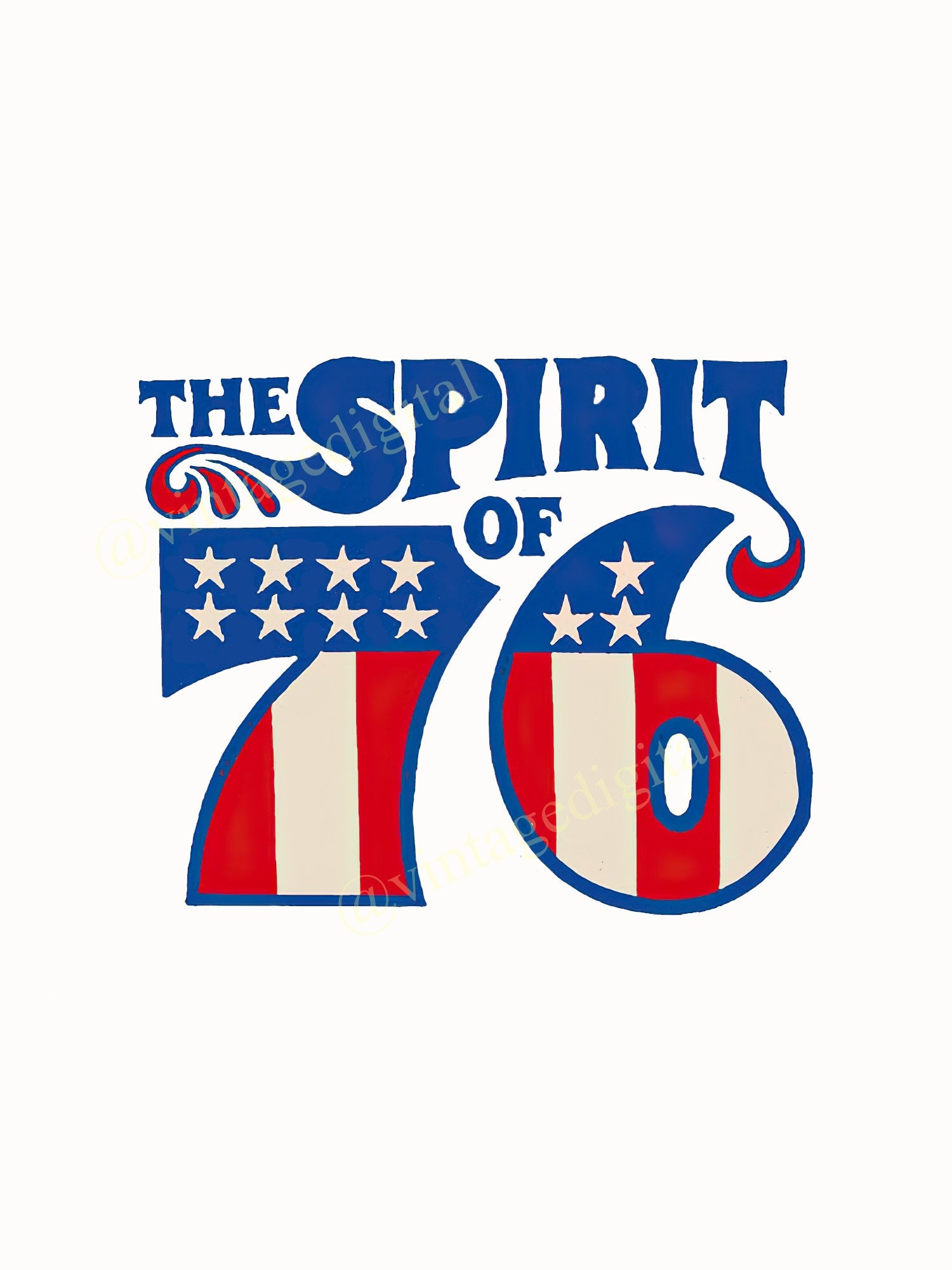 Vintage 1970s the Spirit of 76 Iron-on T-shirt Transfer Digital ...