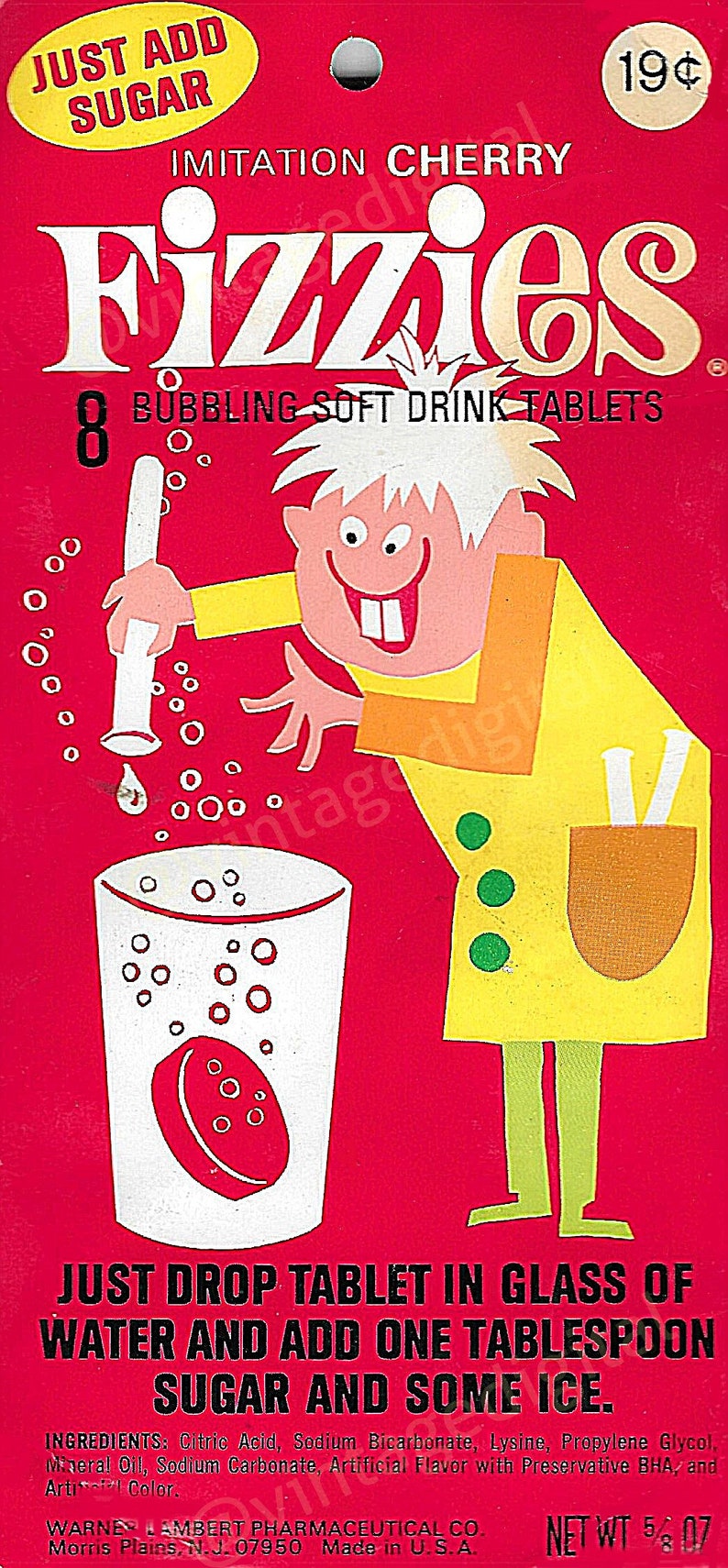 Set of 7 Vintage 1960s Fizzies Drink Tablets DIGITAL Packets - Digital ...