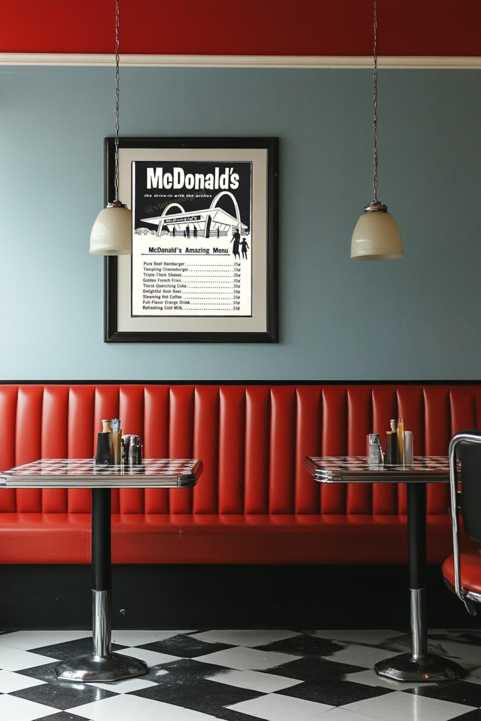 Vintage 1960s Mcdonald's Menu Ad Replica – Printable Wall Art (digital ...