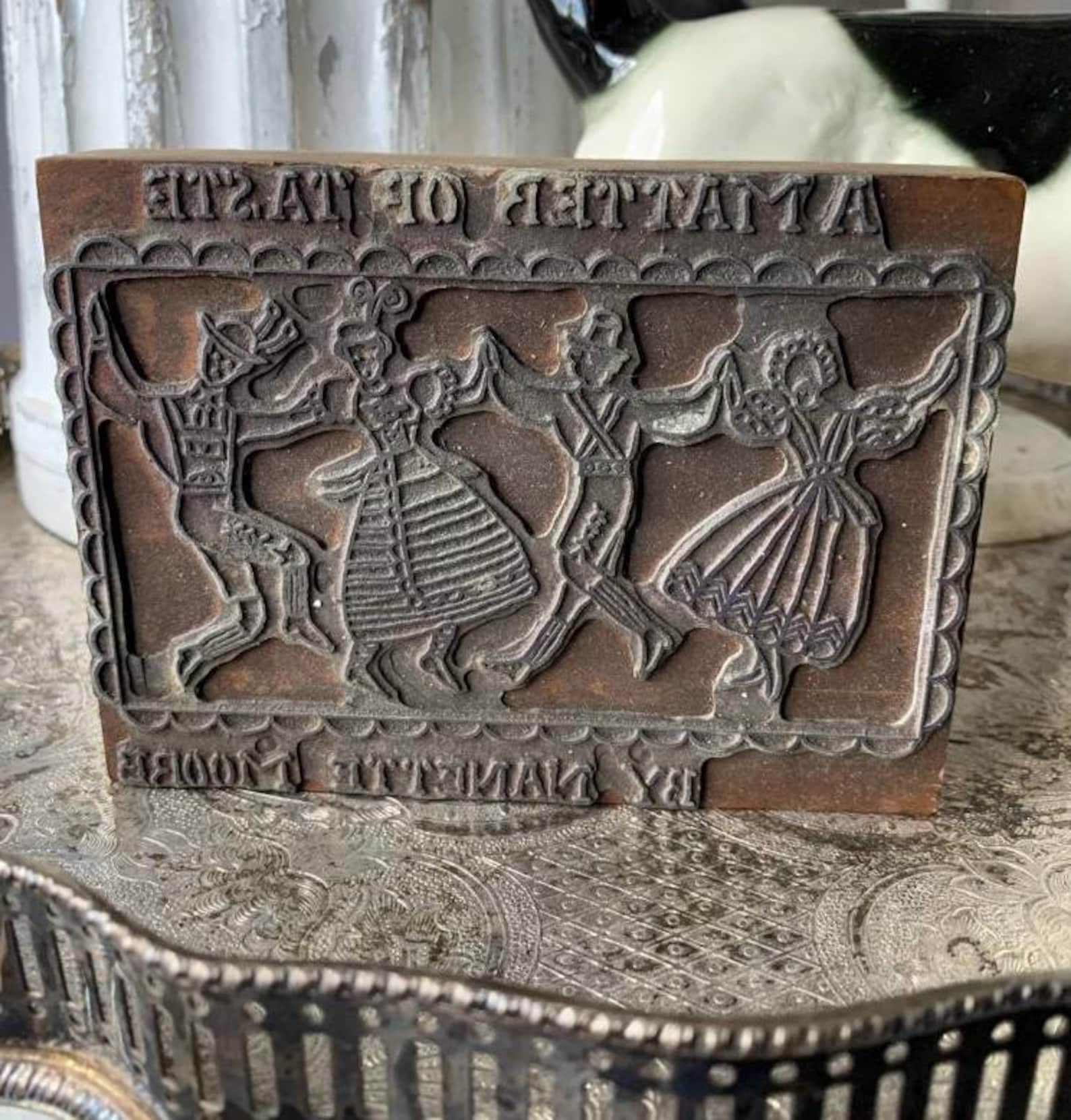 Vintage Unique Advertising Printers Printing Press Block Stamp Wood ...