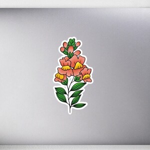 Snapdragon Vinyl Sticker Floral Laptop Decal Water Bottle and Flower ...