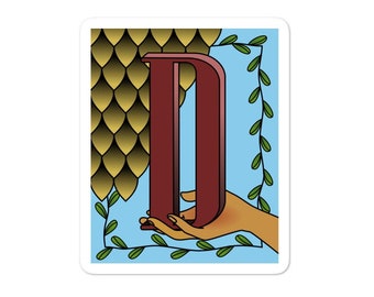 Old English Letter D Initial Vinyl Decal Sticker Diploma Font - Etsy
