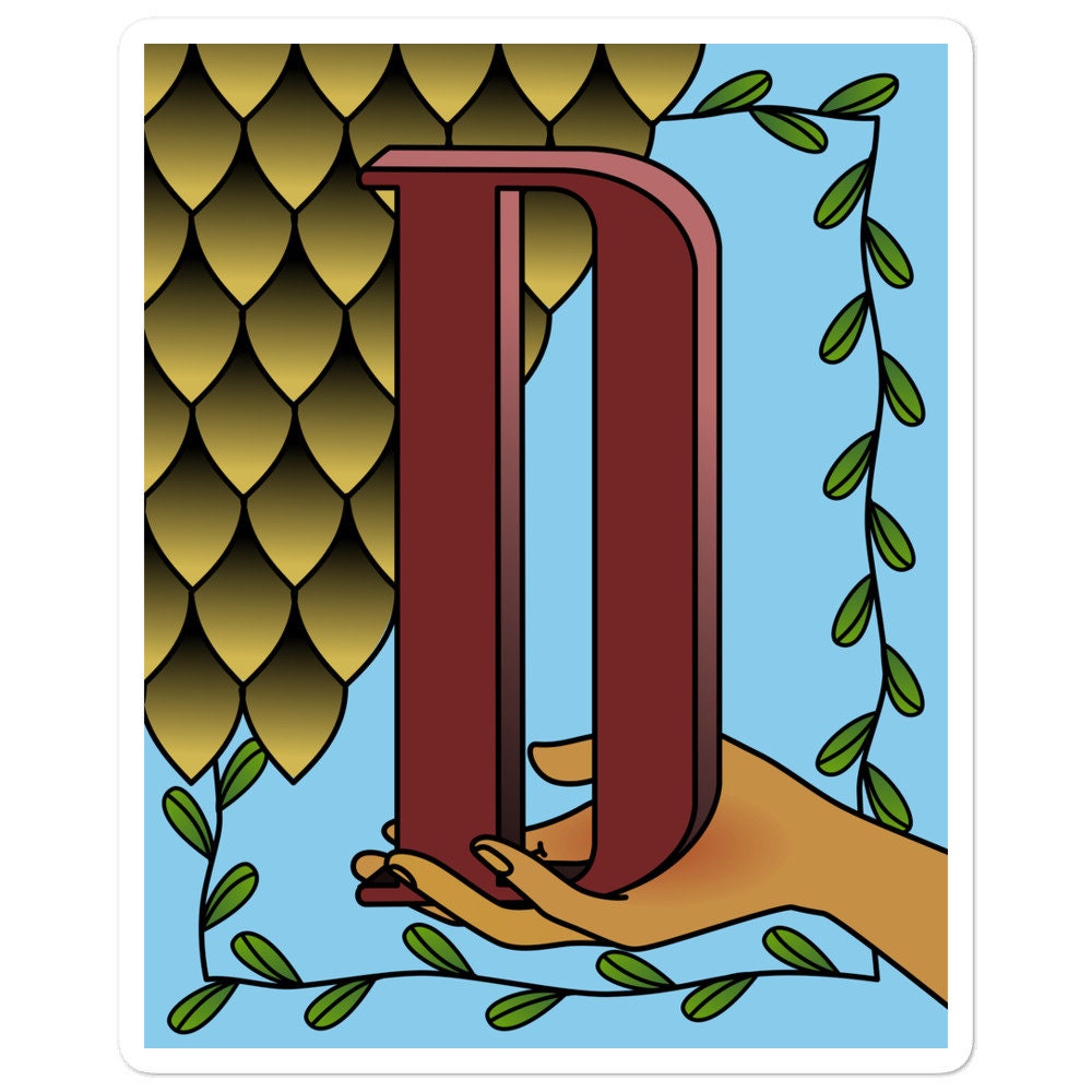 Sticker Letter D Vinyl Sticker Art Sticker Illustration | Etsy