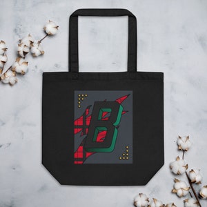 Tote Bag, Letter B Monogram Bag, Art Bag, Monogram Tote, Monogram Tote ...