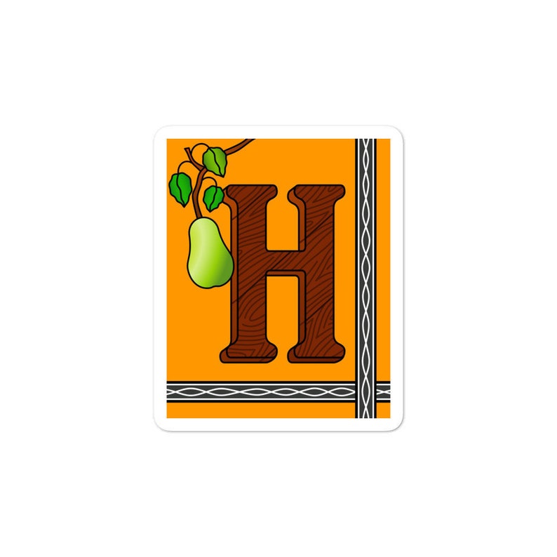 Sticker Letter H Vinyl Sticker Art Sticker Illustration - Etsy