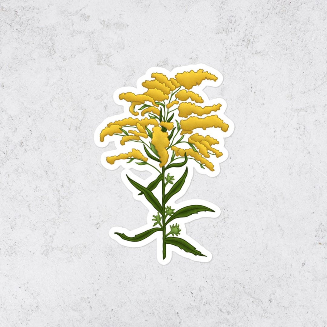 Goldenrod Vinyl Sticker Fall Floral Waterproof Decal - Etsy
