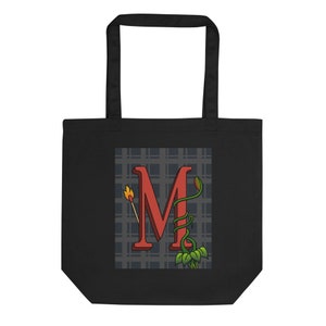 Tote Bag, Letter M Monogram Bag, Art Bag, Monogram Tote, Monogram Tote ...