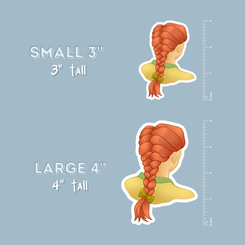 Red Hair Braid Girl Portrait Sticker: Waterproof Vinyl Decal - Etsy