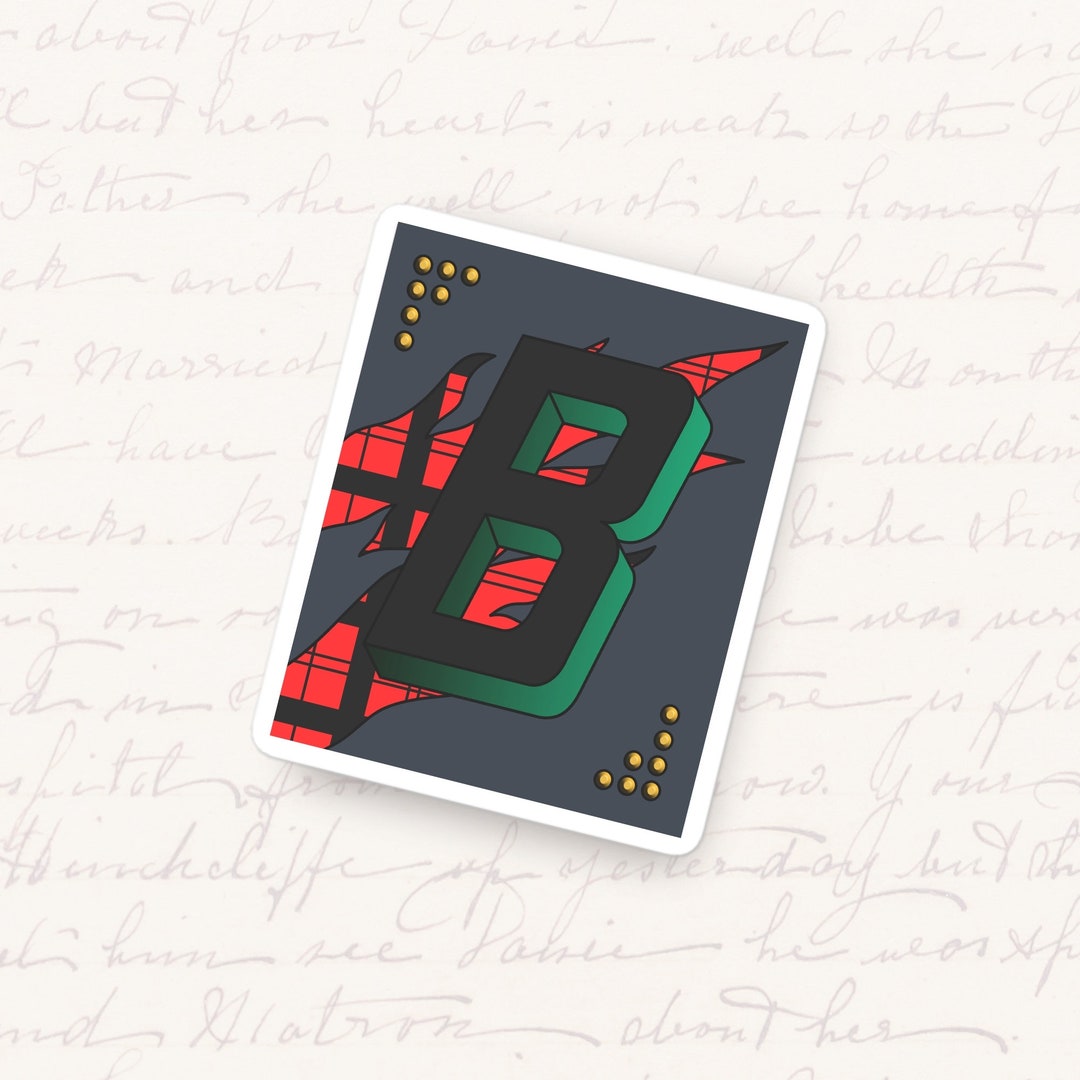 Letter B Vinyl Sticker, Unique Monogram Waterproof Decal Initial Gift ...