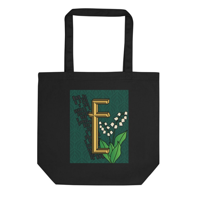 Tote Bag, Letter E Monogram Bag, Art Bag, Monogram Tote, Monogram Tote ...