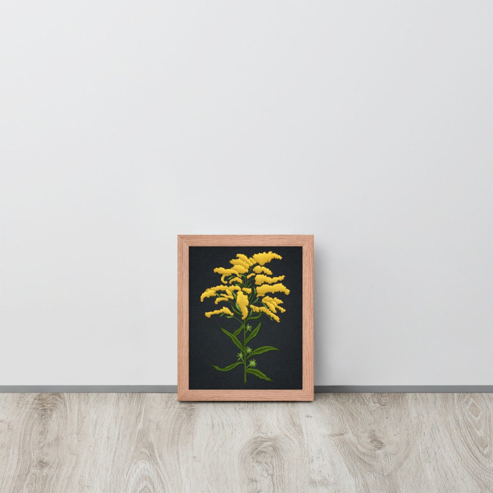 Goldenrod Art Print Floral Illustration Poster - Etsy