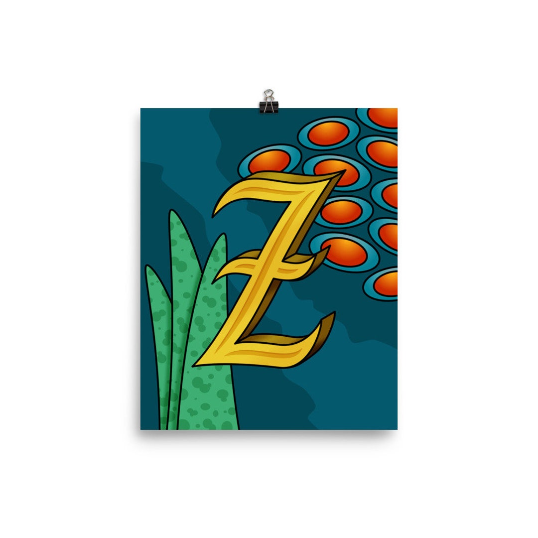 Letter Z Wall Art Print Monogram Typography Poster - Etsy