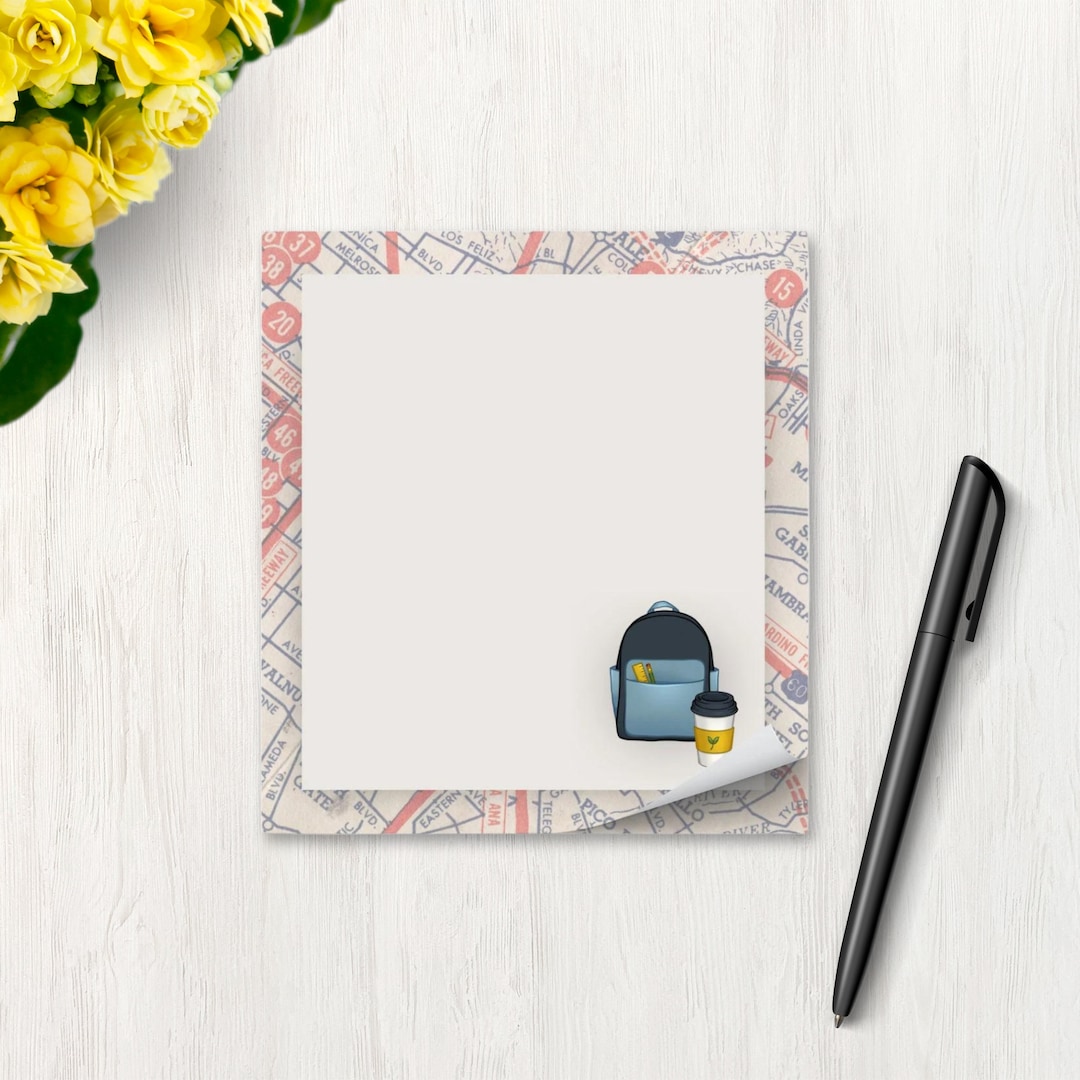 Travel Notepad: Map, Coffee, Backpack Stationery - Etsy