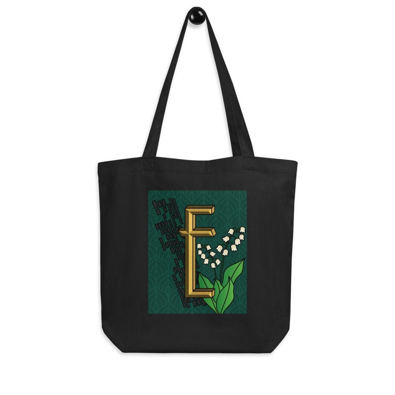 Tote Bag, Letter E Monogram Bag, Art Bag, Monogram Tote, Monogram Tote ...