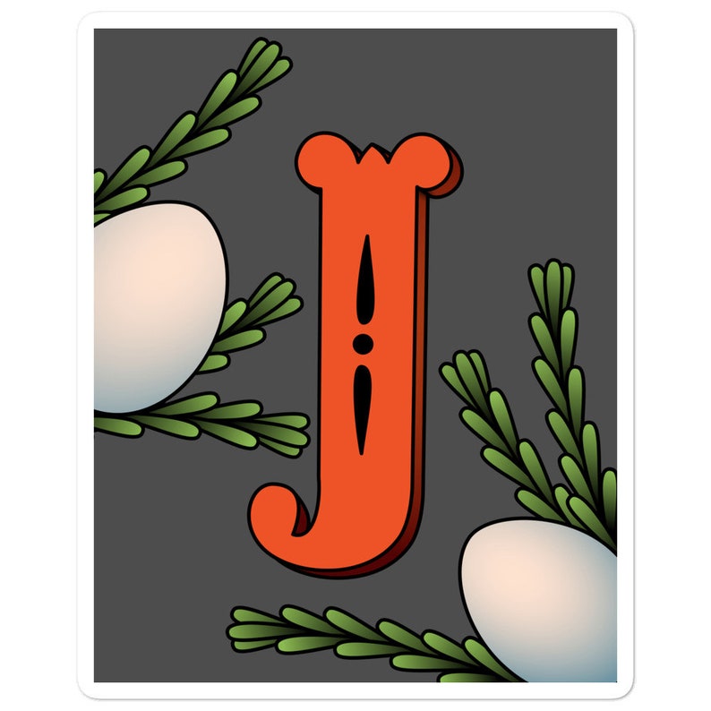 Sticker Letter J Vinyl Sticker Art Sticker Illustration - Etsy