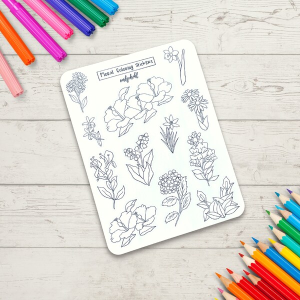 Coloring Stickers - Etsy