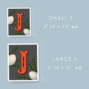 Letter J Vinyl Sticker, Monogram Typography Waterproof Decal Unique ...