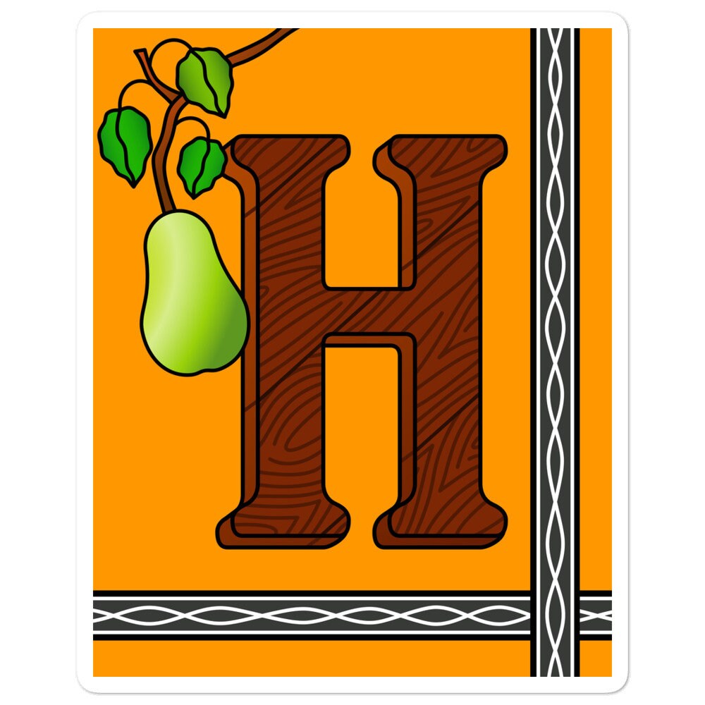 Sticker Letter H Vinyl Sticker Art Sticker Illustration - Etsy
