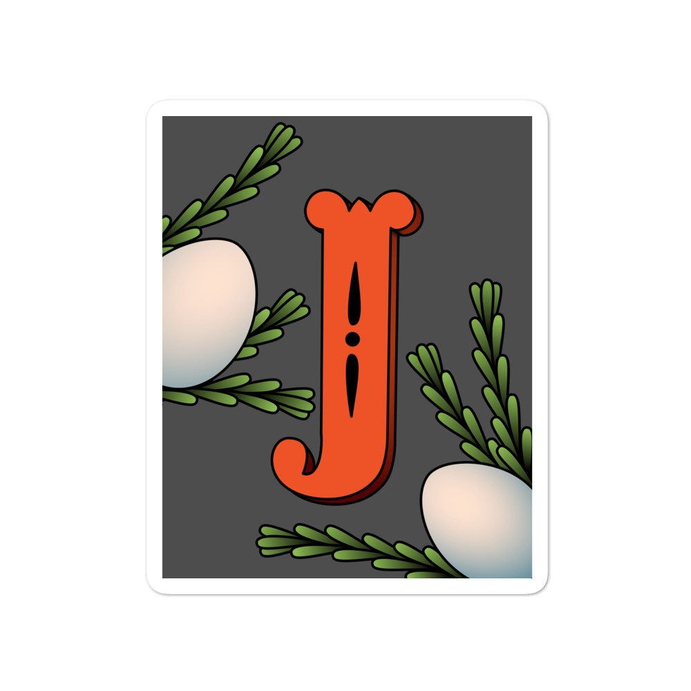 Letter J Vinyl Sticker, Monogram Typography Decal - Etsy