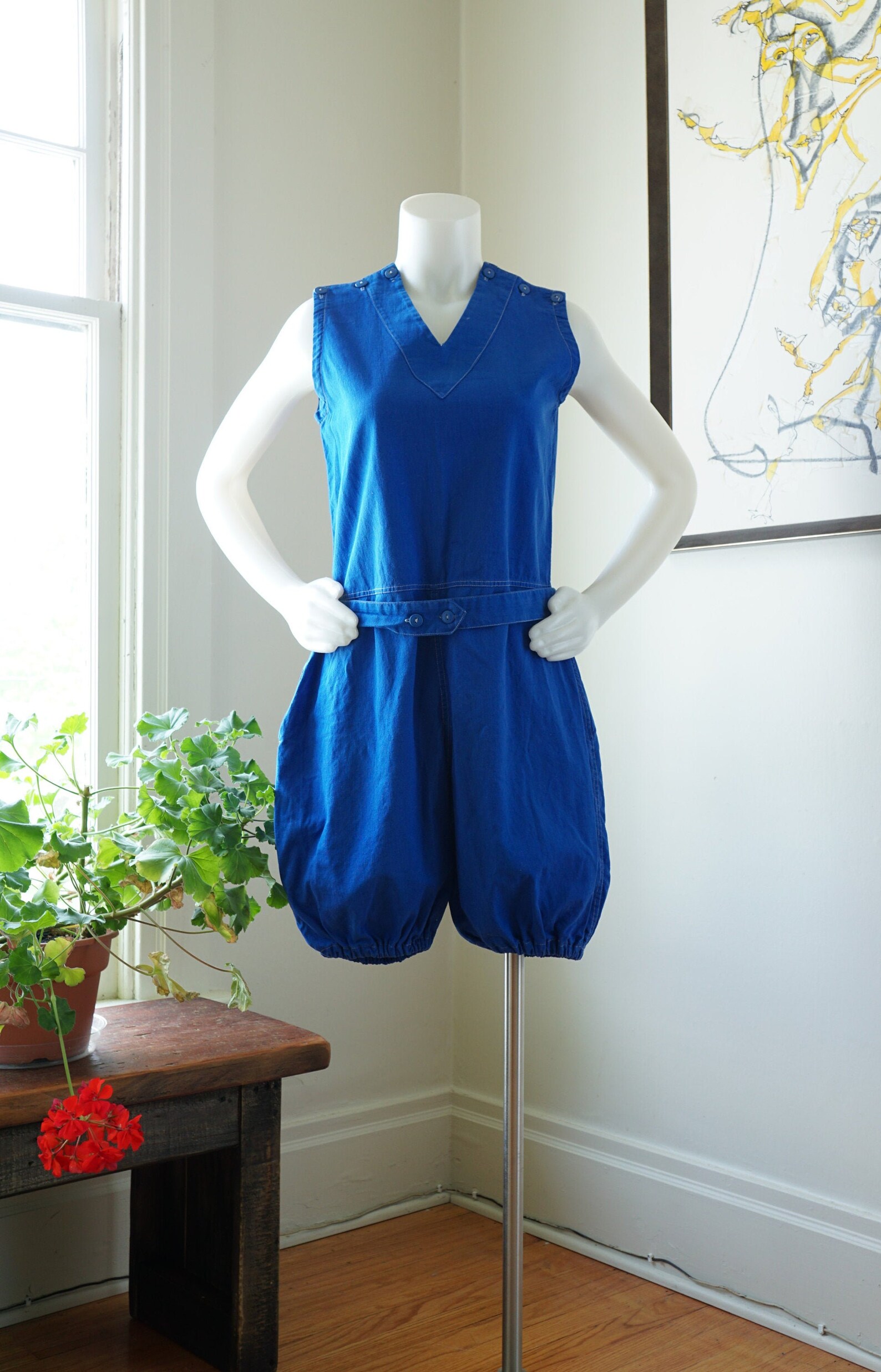 Vintage 1950s Gymsuit / Cobalt Blue Gym Class Romper / | Etsy