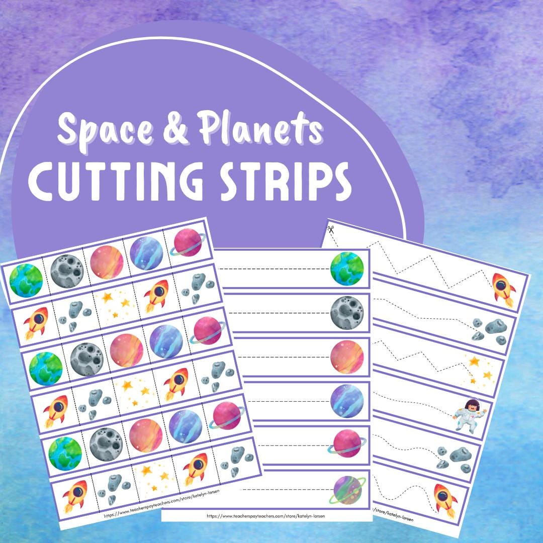 SPACE & PLANETS Cutting Strips for Montessori Toddler, Prek, Homeschool ...