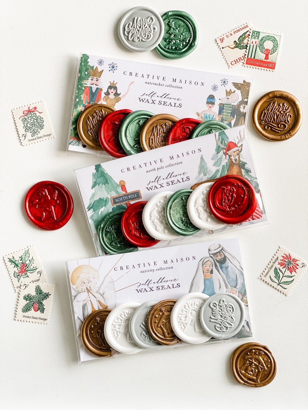 Wax Seal Holiday Collection, Self Adhesive, Christmas Cards, Crafts ...
