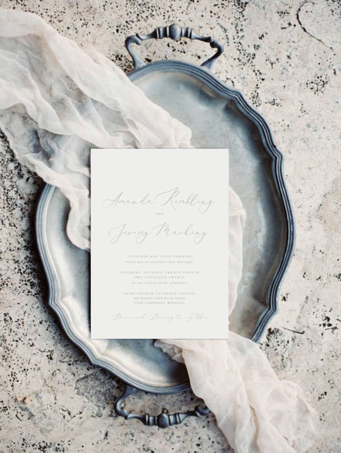 Signature Calligraphy Wedding Invitation Template, Hand Written ...