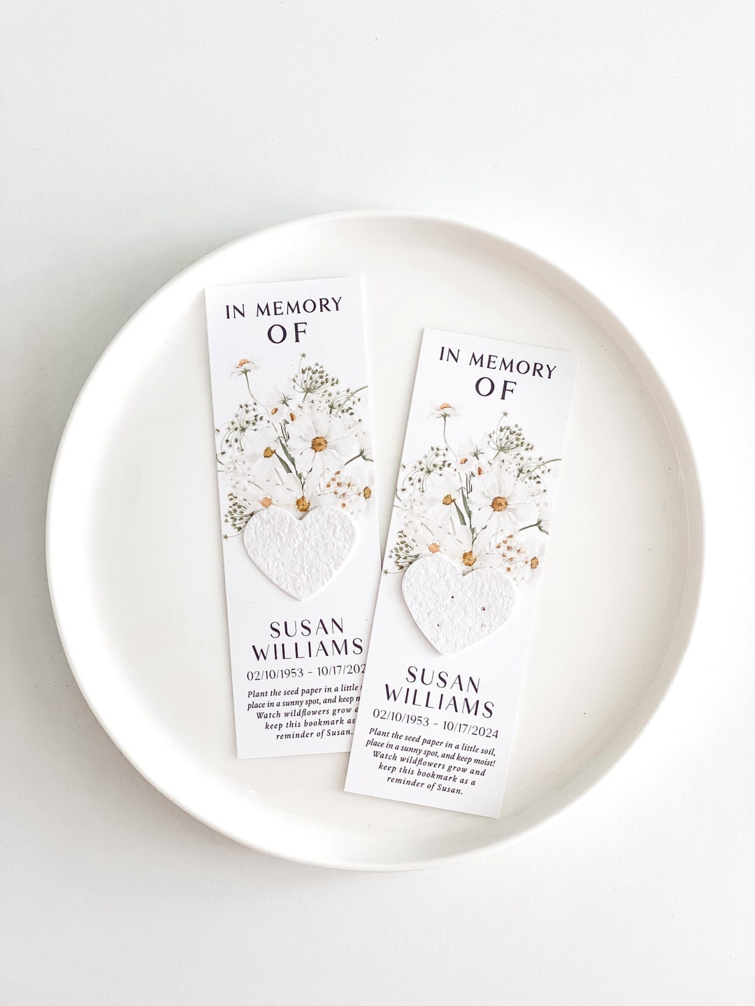 Memorial Bookmarks Plantable Seed Paper for Funeral Custom in Memory ...