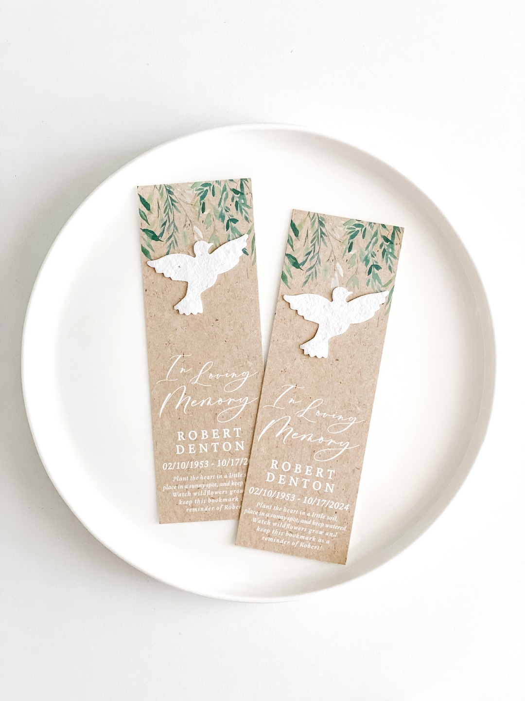 Memorial Bookmarks Plantable Seed Paper for Funeral Custom in Memory ...