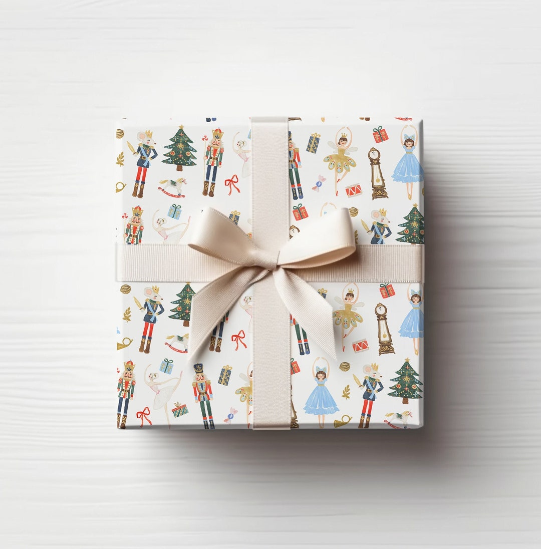 Nutcracker Watercolor Christmas Wrapping Paper - Holiday Gift Wrap - Etsy