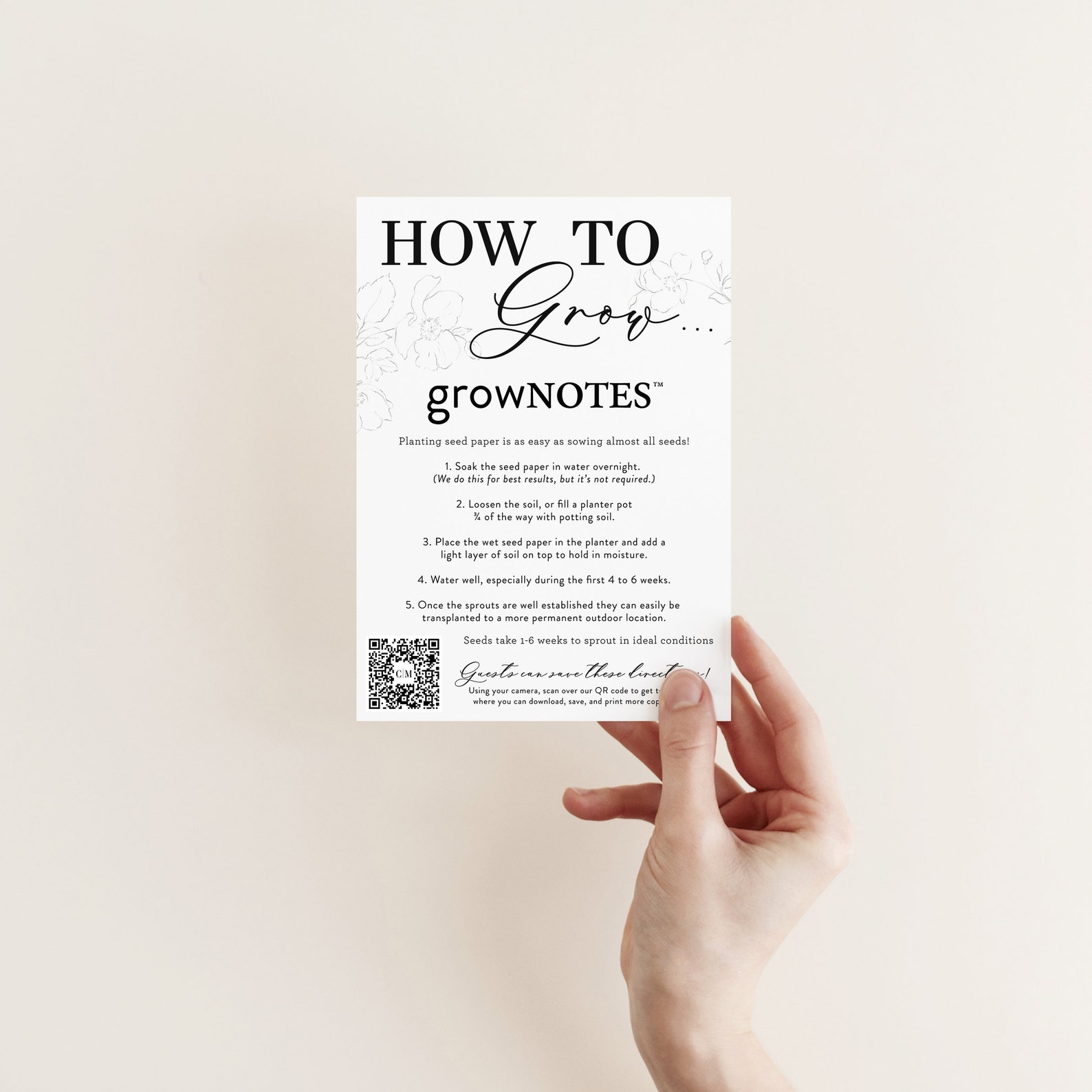 Grownotes™ Let Love Grow Bookmark Favor With Plantable Seed Paper ...