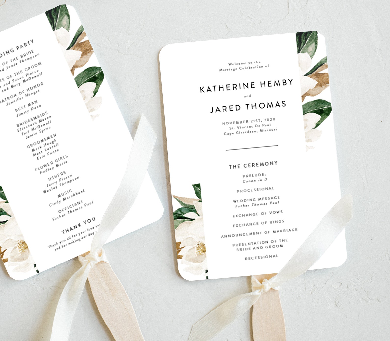 Wedding Program Fan Template 100% Editable Instant Download - Etsy