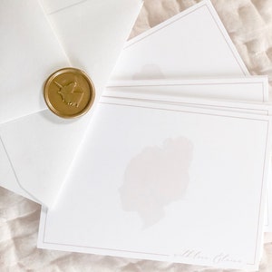 Personalized Silhouette Notecards, Stationery, Hand Drawn, Gifts, Child ...