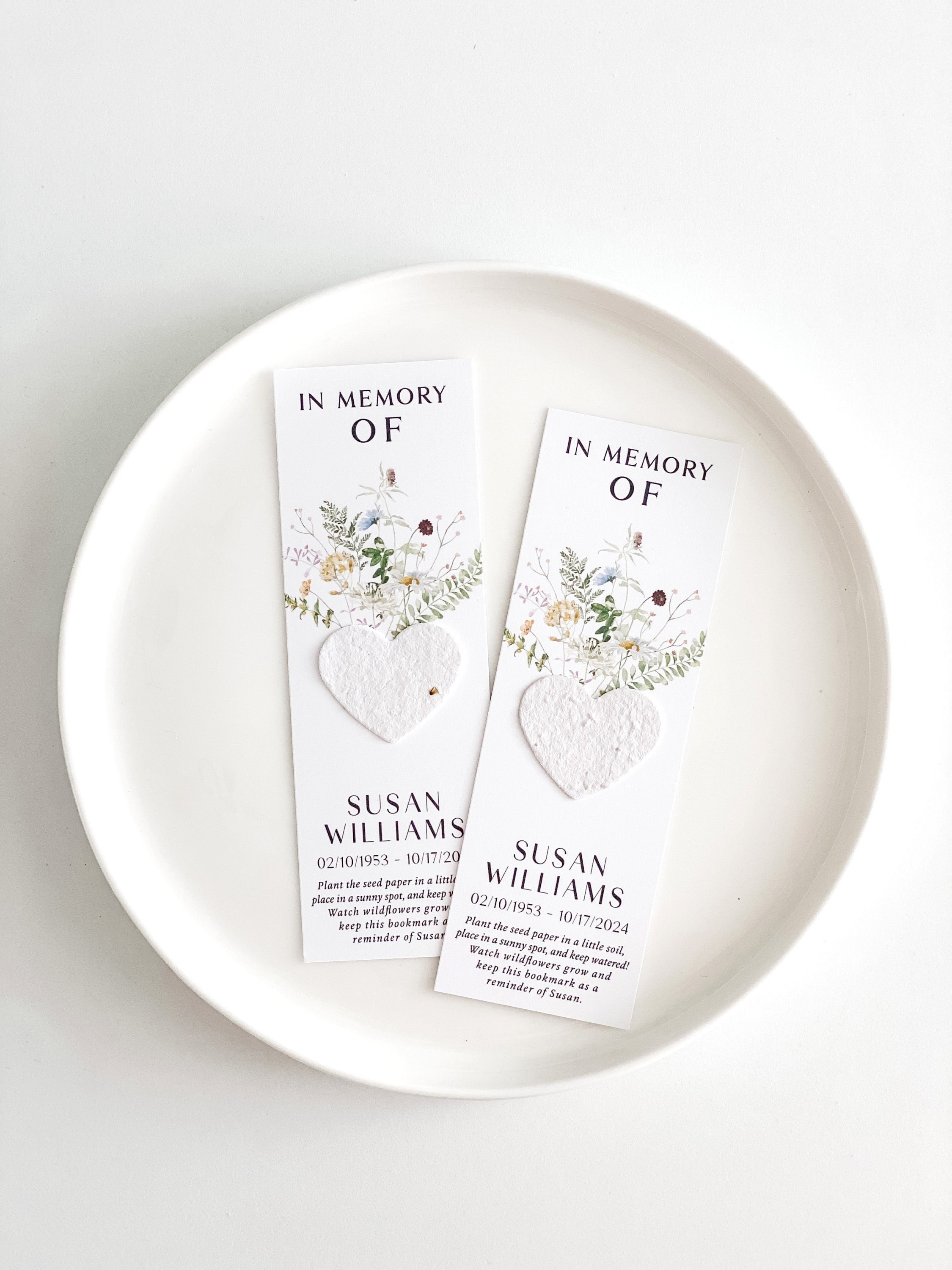 Memorial Bookmarks Plantable Seed Paper for Funeral Custom in Memory of ...