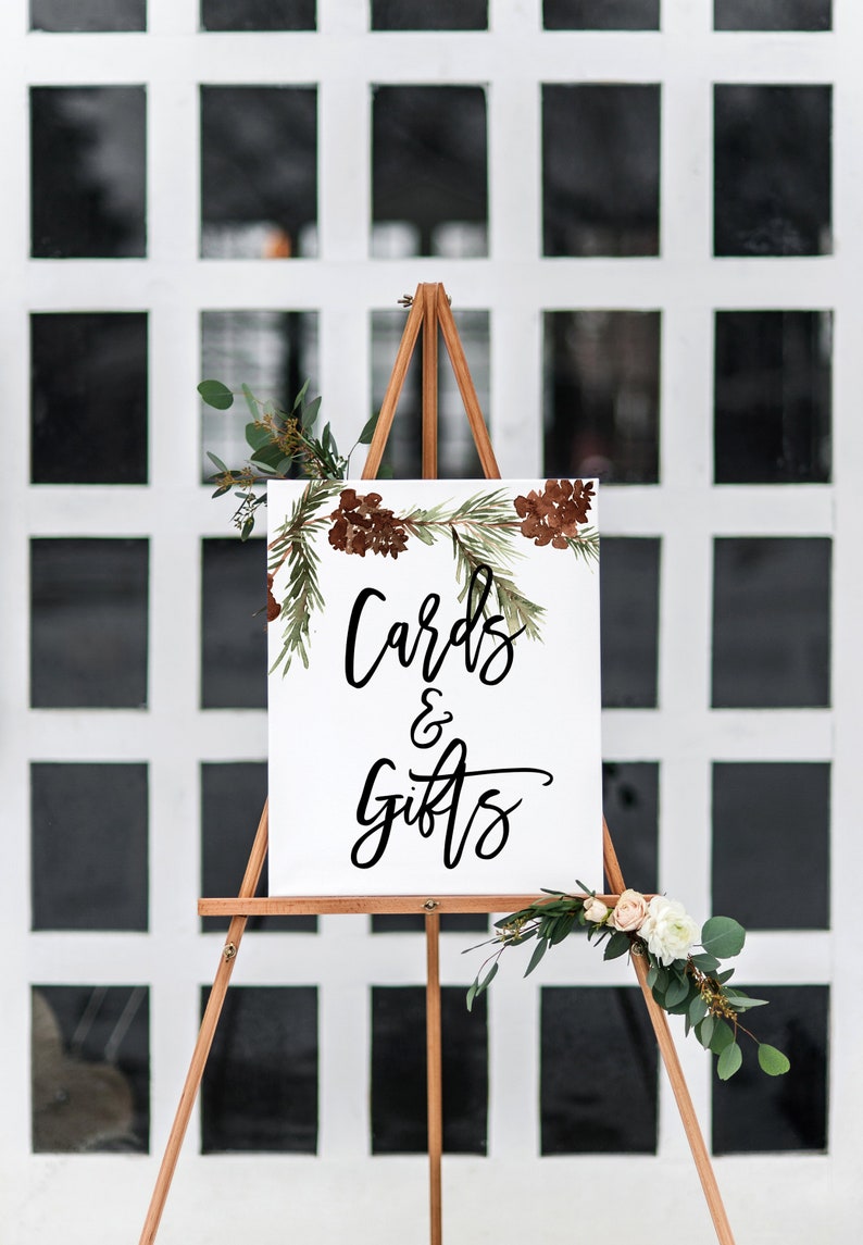 Winter Evergreen Sign Template Modern Calligraphy DIY - Etsy