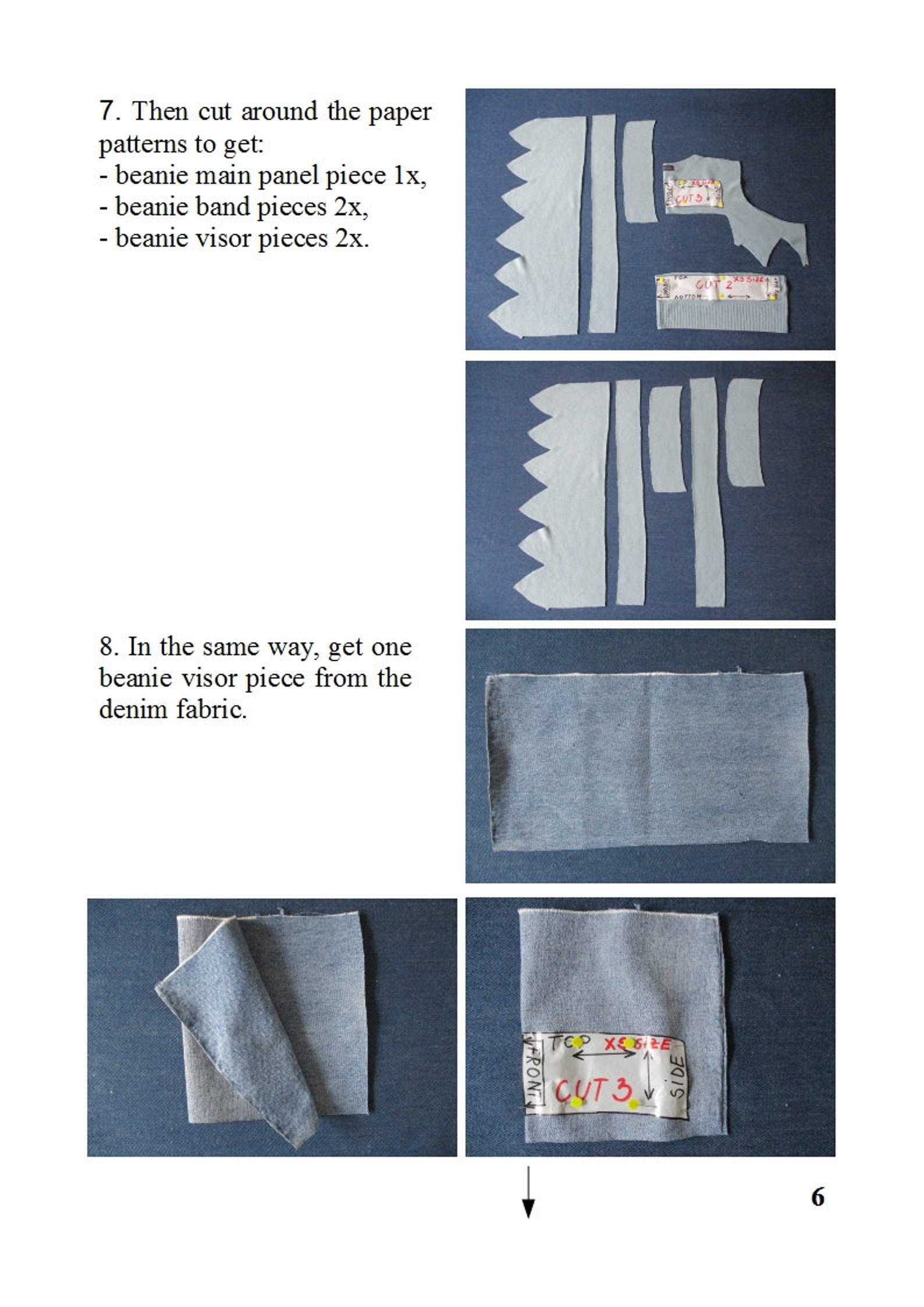 Visor Beanie Sewing Pattern PDF: Jersey Knit Hat, 6 Sizes (woman, Girl ...